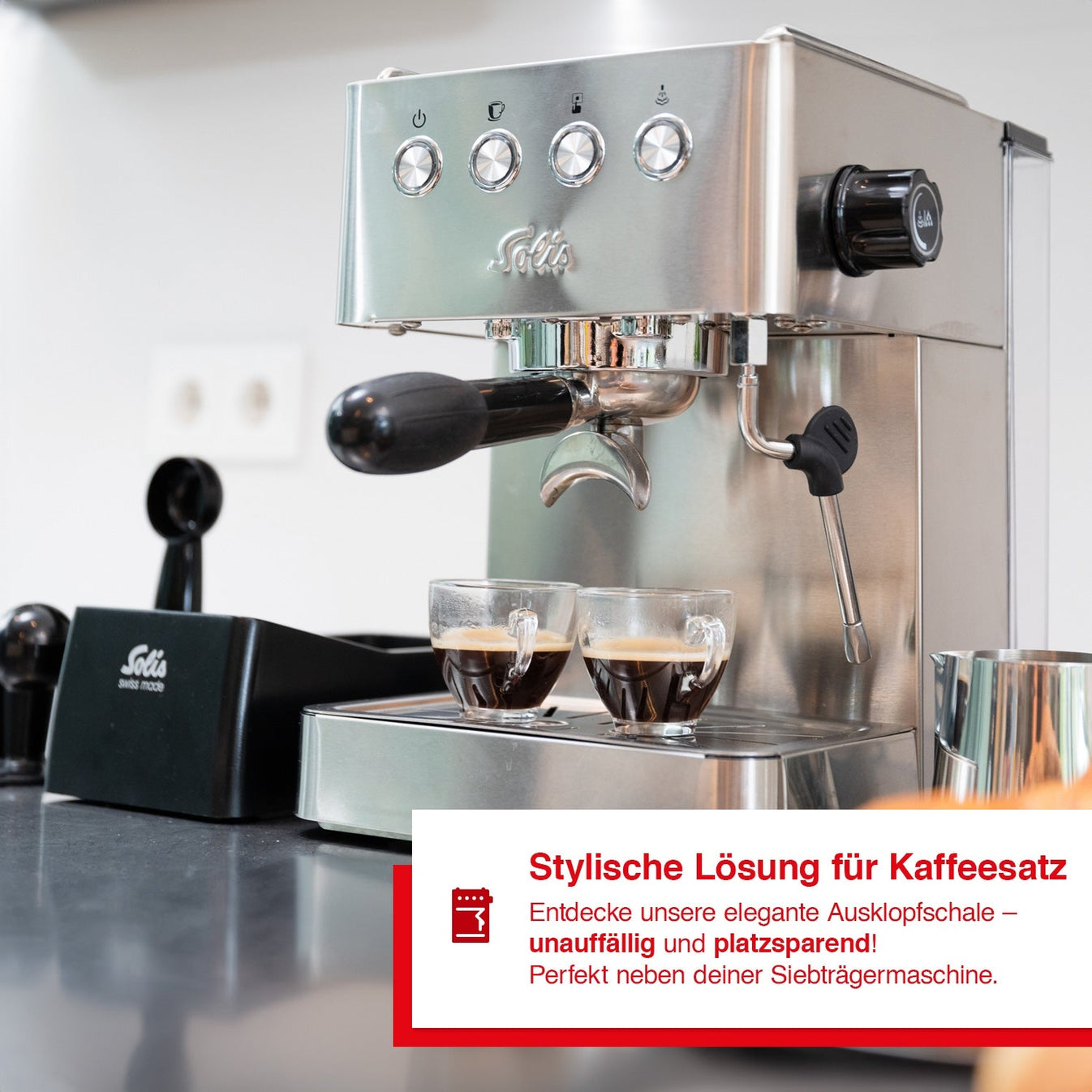 Solis Ausklopfschale | Praktischer Abklopfbehälter für Kaffeesatz ...